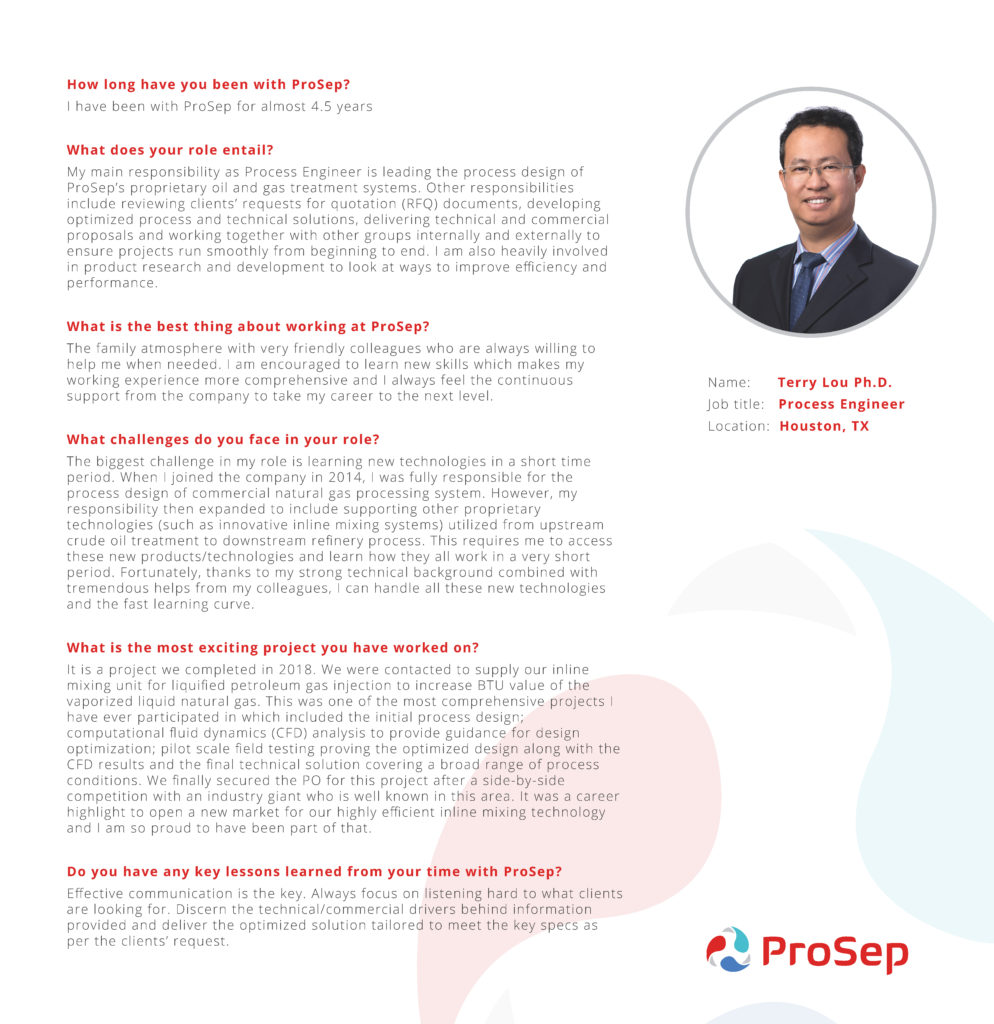 Meet the Experts: Terry Lou, PhD Process Engineer - ProSep